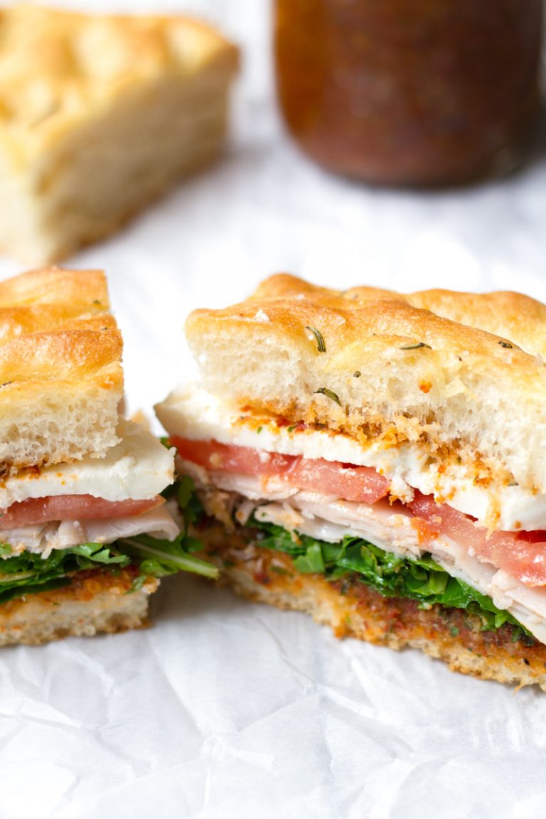 Turkey Mozzarella Focaccia Sandwich - Cooking For My Soul