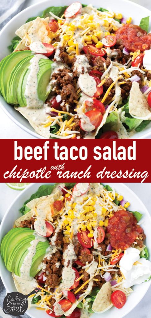 Rundvlees Taco salade met Chipotle Ranch Dressing | Anne Marie
