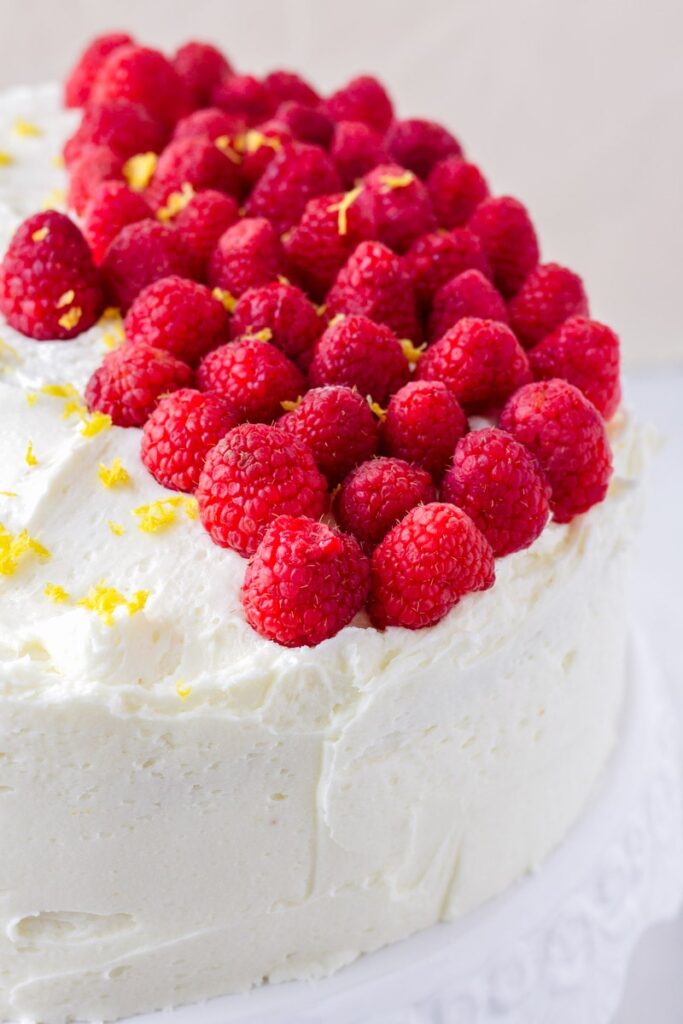 Lemon Raspberry Cake (3 Layers) - Cooking For My Soul