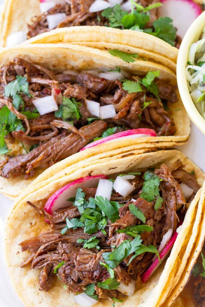 Slow Cooker Barbacoa Beef Tacos - Cooking For My Soul