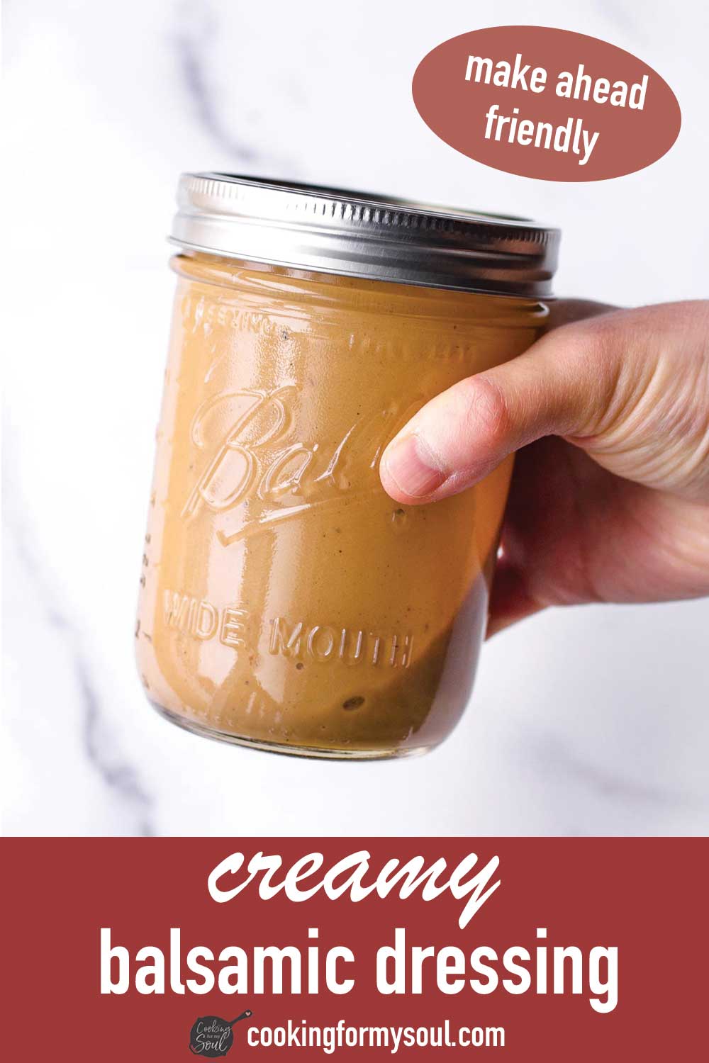 Creamy Balsamic Dressing (with Greek Yogurt) - Cooking For My Soul