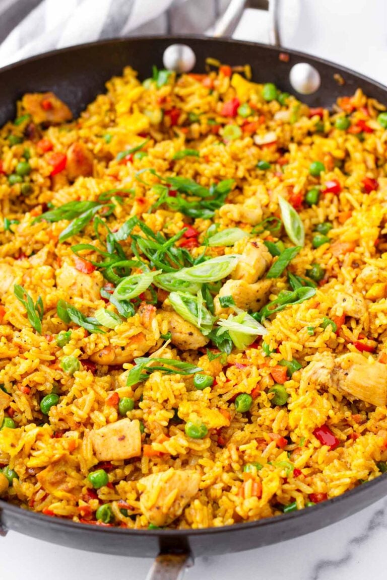 Curry Fried Rice with Chicken - Cooking For My Soul