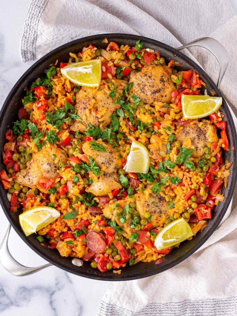 Chicken and Chorizo Paella - Cooking For My Soul