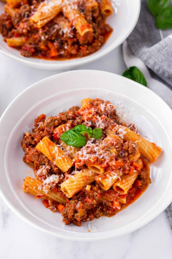 Hearty Rigatoni Bolognese - Cooking For My Soul