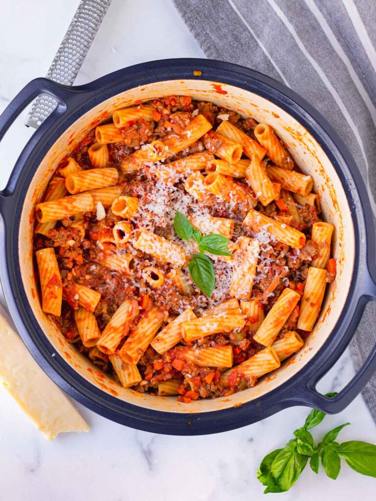 Hearty Rigatoni Bolognese - Cooking For My Soul
