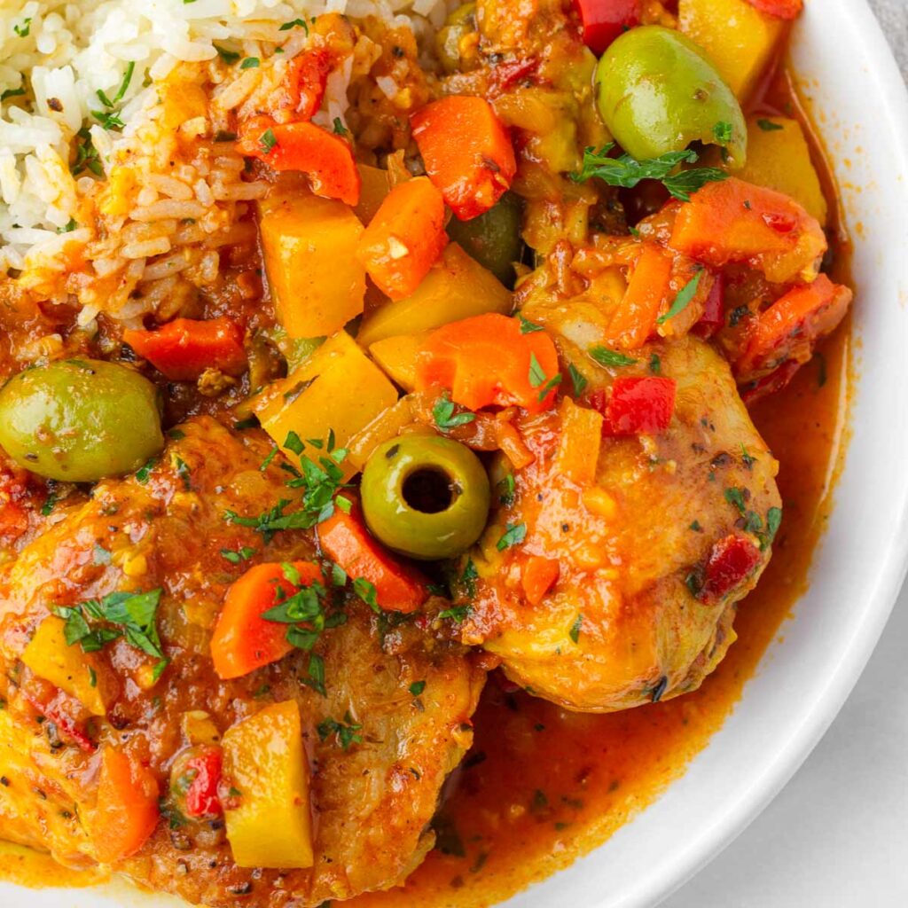 Spanish Chicken Stew - Cooking For My Soul