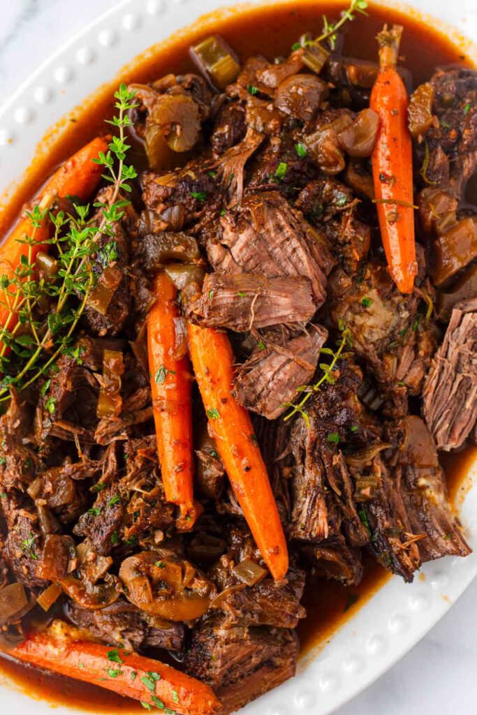 Red Wine Oven Braised Beef - Cooking For My Soul