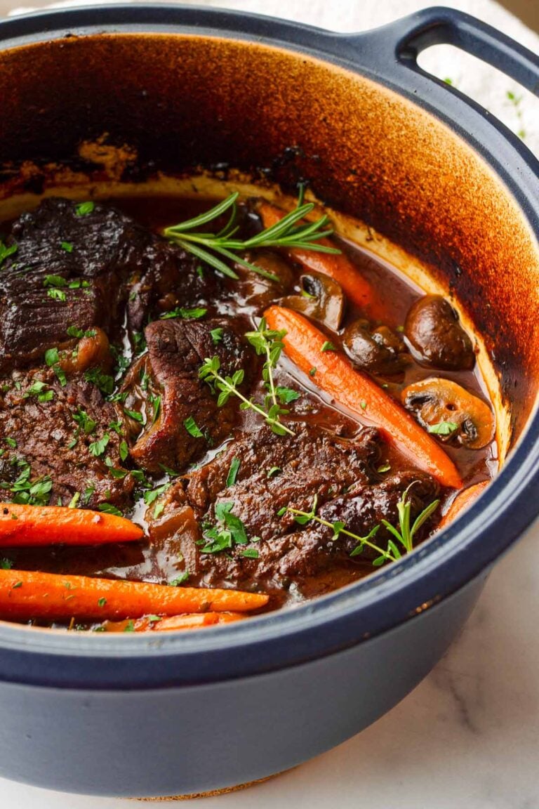 Red Wine Oven Braised Beef - Cooking For My Soul