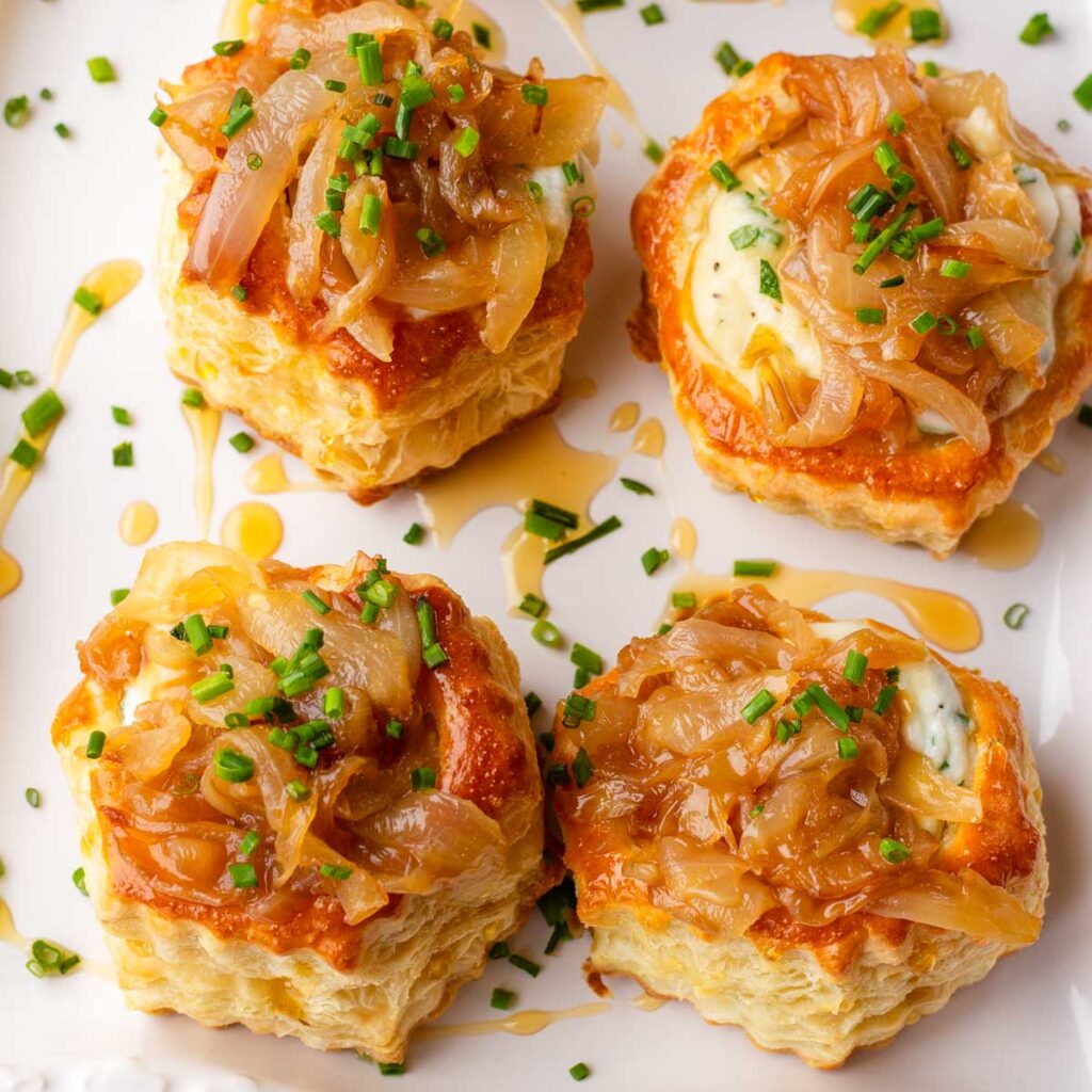 Caramelized Onion Puff Pastry Bites - Cooking For My Soul