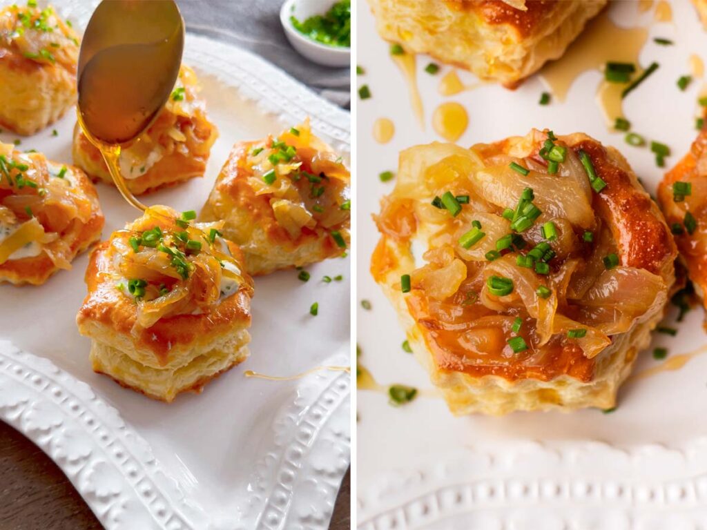 Caramelized Onion Puff Pastry Bites - Cooking For My Soul