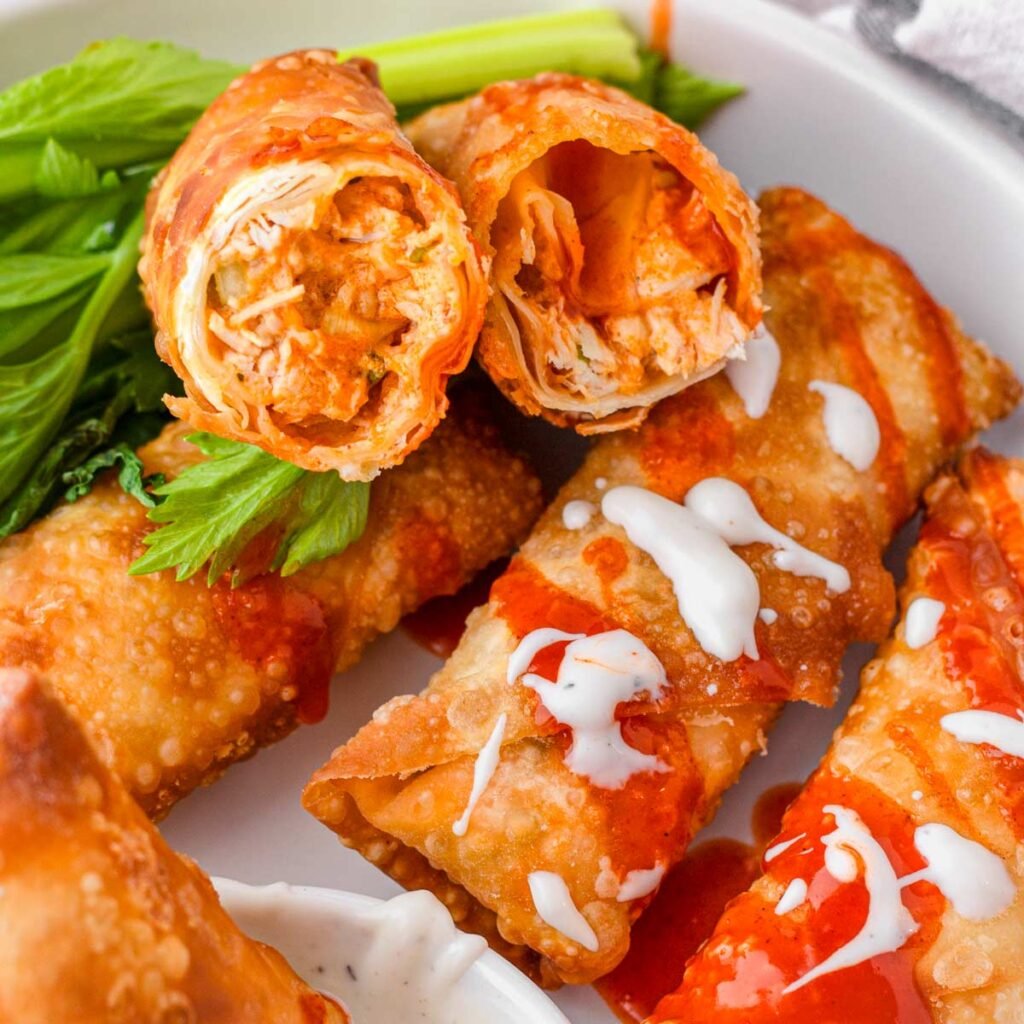 Buffalo Chicken Egg Rolls - Cooking For My Soul