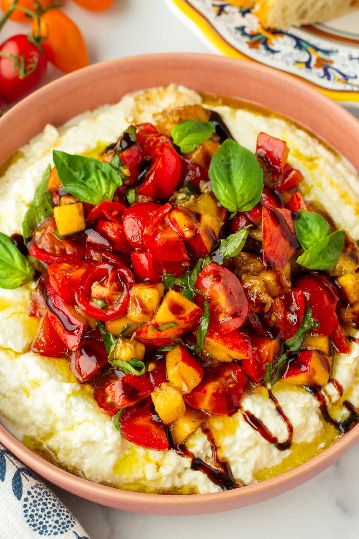 Whipped Burrata with Peaches - Cooking For My Soul