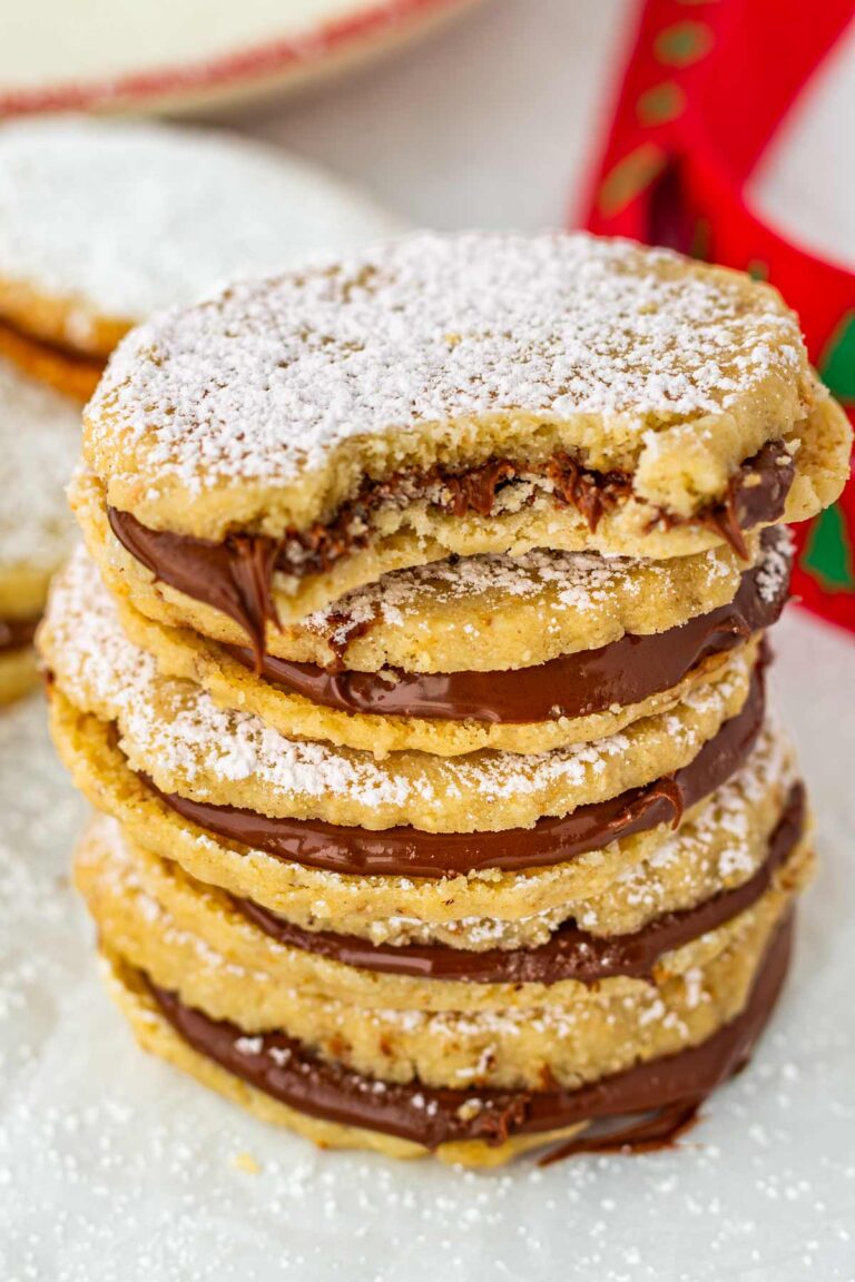 Nutella Shortbread Sandwich Cookies - Cooking For My Soul